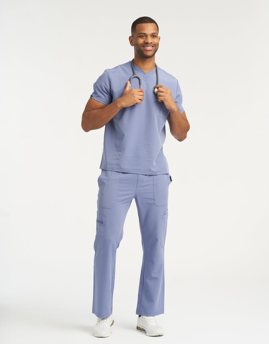 Essential V Neck Scrub Top - Nova Blue – Airmed Scrubs