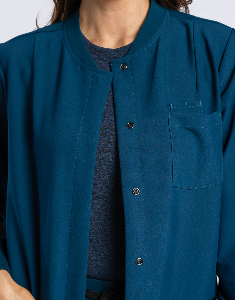 Scrub Jacket Button Up - Gibraltar Blue – Airmed Scrubs