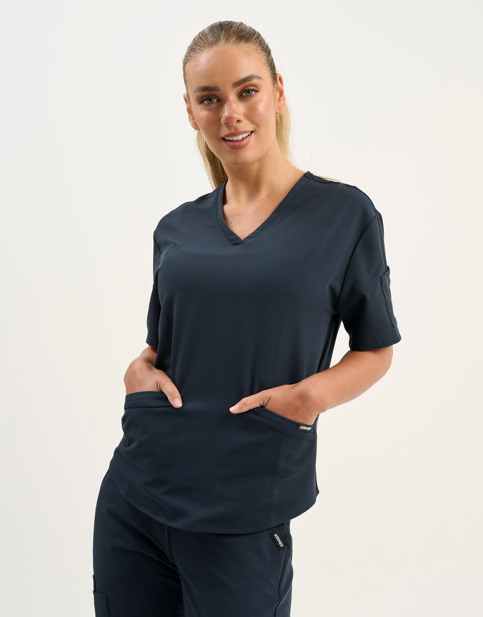 Aspire V Neck Scrub Top - Midnight Navy – Airmed Scrubs
