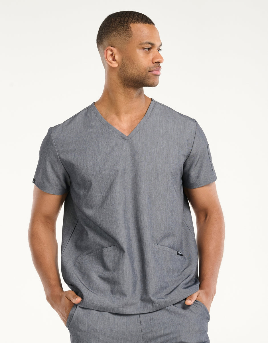 Aspire V Neck Scrub Top - Heather Grey – Airmed Scrubs