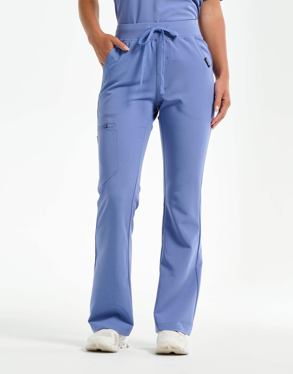 Flare Scrub Pants in Nova Blue – Airmed Scrubs