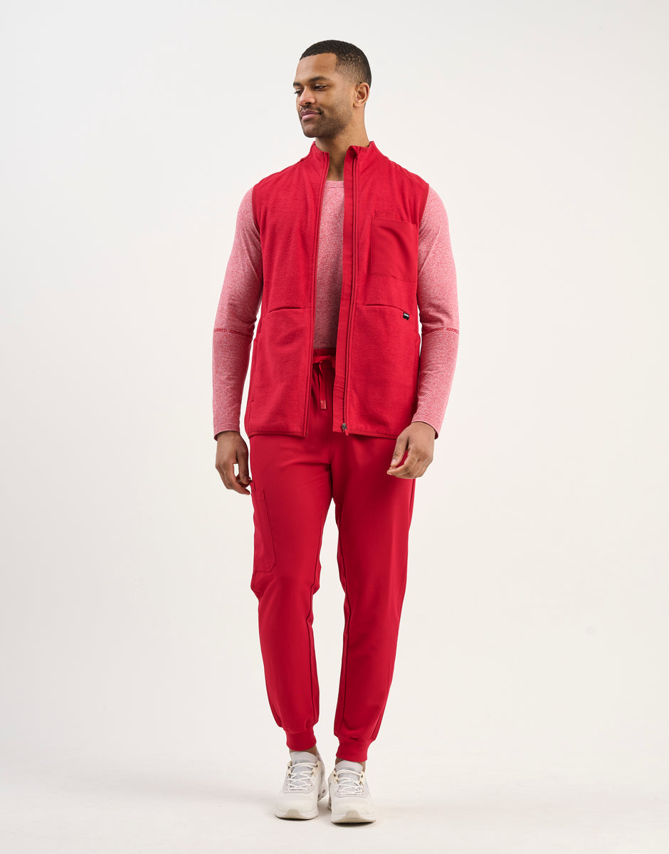 Essential Everyday Fleece Vest - Cherry Red – Airmed Scrubs
