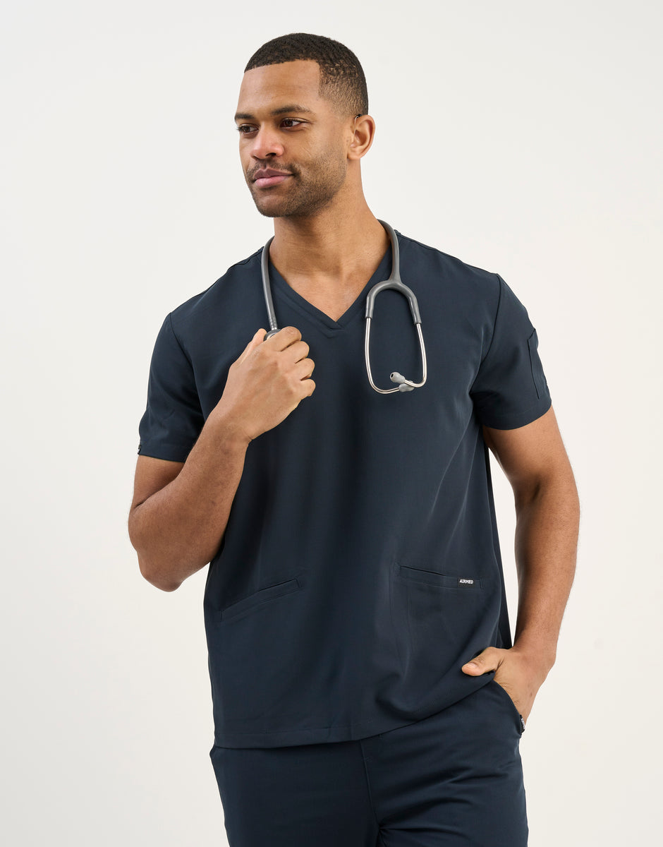 Aspire V Neck Scrub Top - Midnight Navy – Airmed Scrubs