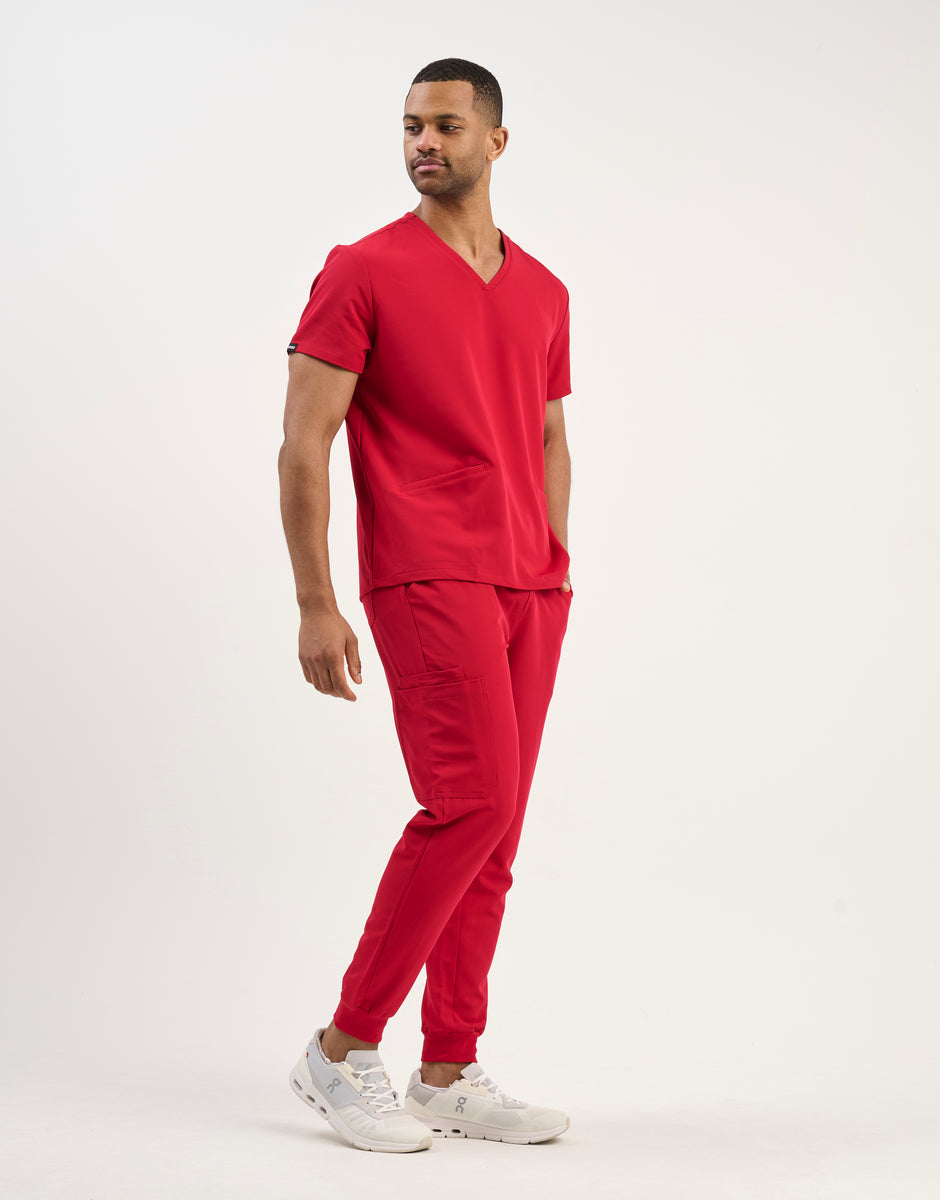 Aspire V Neck Scrub Top - Cherry Red – Airmed Scrubs