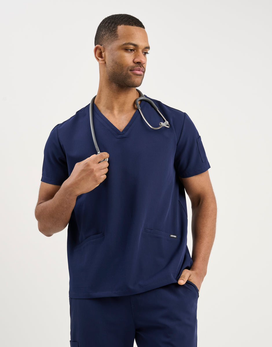 Aspire V Neck Scrub Top - True Navy – Airmed Scrubs