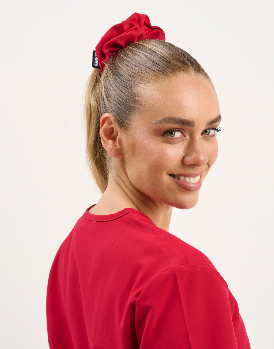 Essential Hair Scrunchie - Cherry Red – Airmed Scrubs