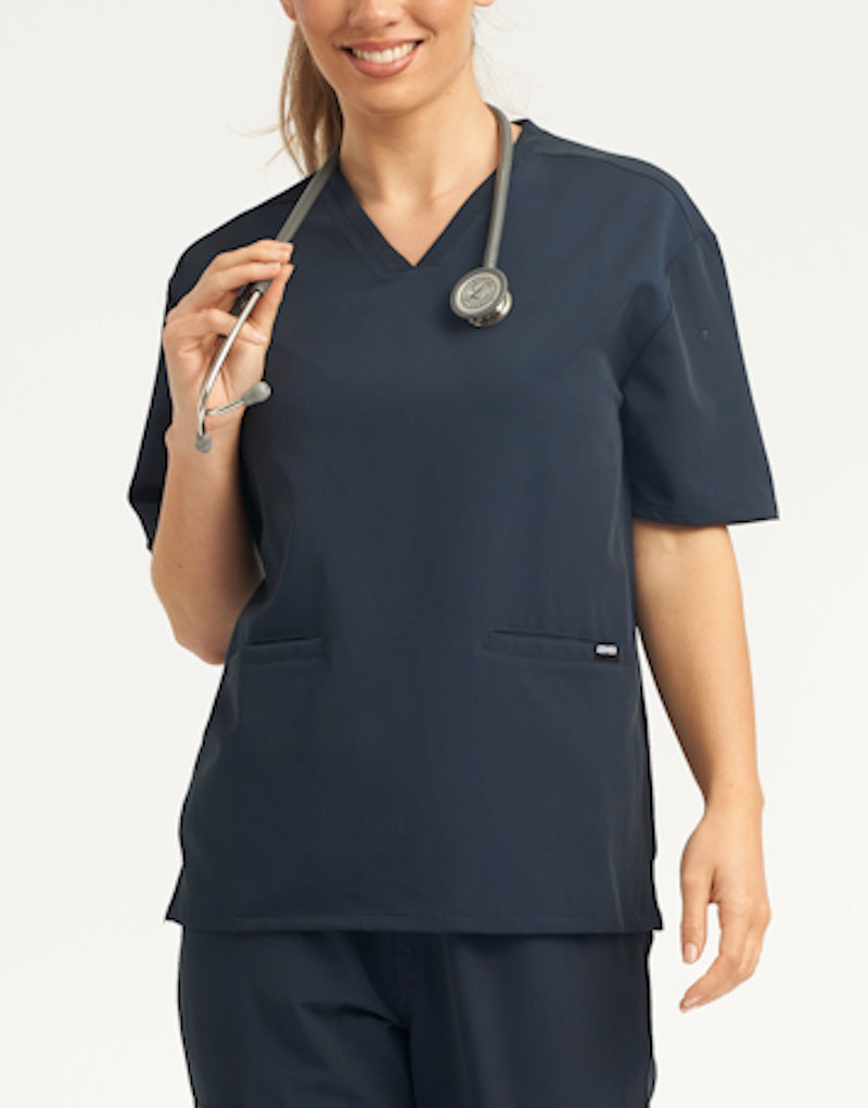 Women's Essential V Neck Scrub Top - Midnight Navy – Airmed Scrubs