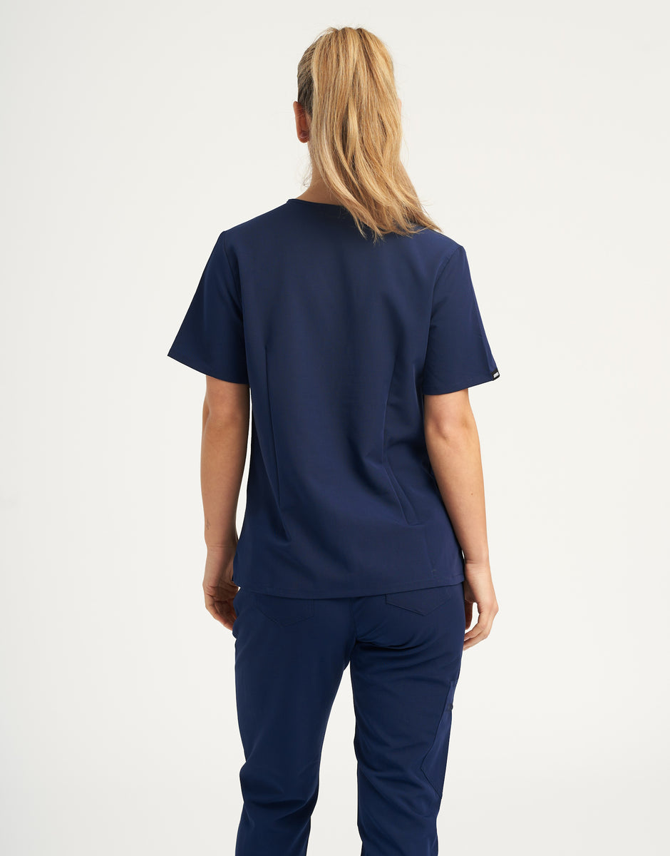 Essential One Pocket V Neck Scrub Top - True Navy – Airmed Scrubs