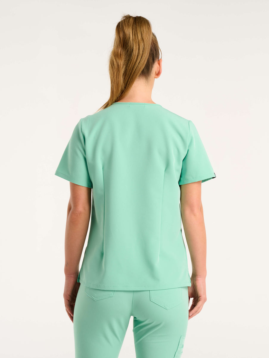 Essential One Pocket V Neck Scrub Top - Ocean Mint – Airmed Scrubs