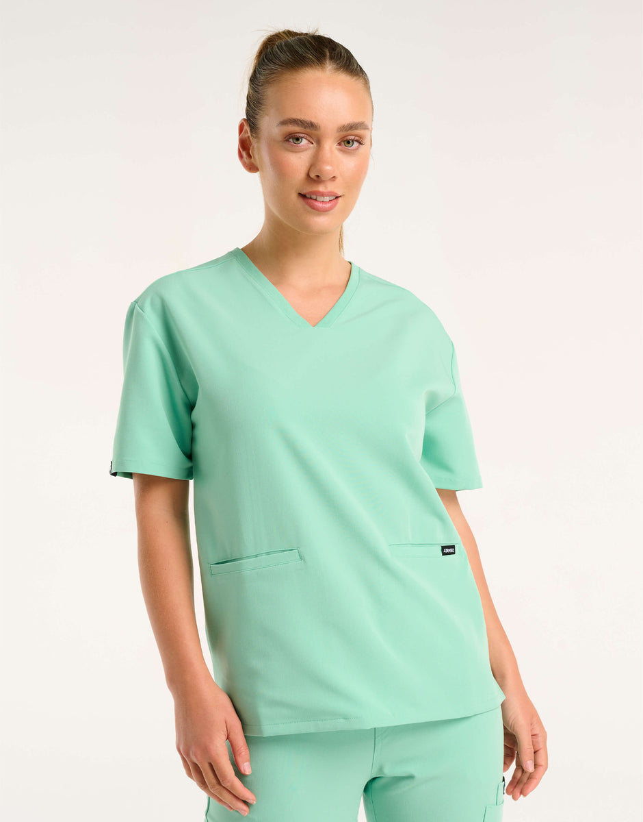Essential V Neck Scrub Top - Ocean Mint – Airmed Scrubs