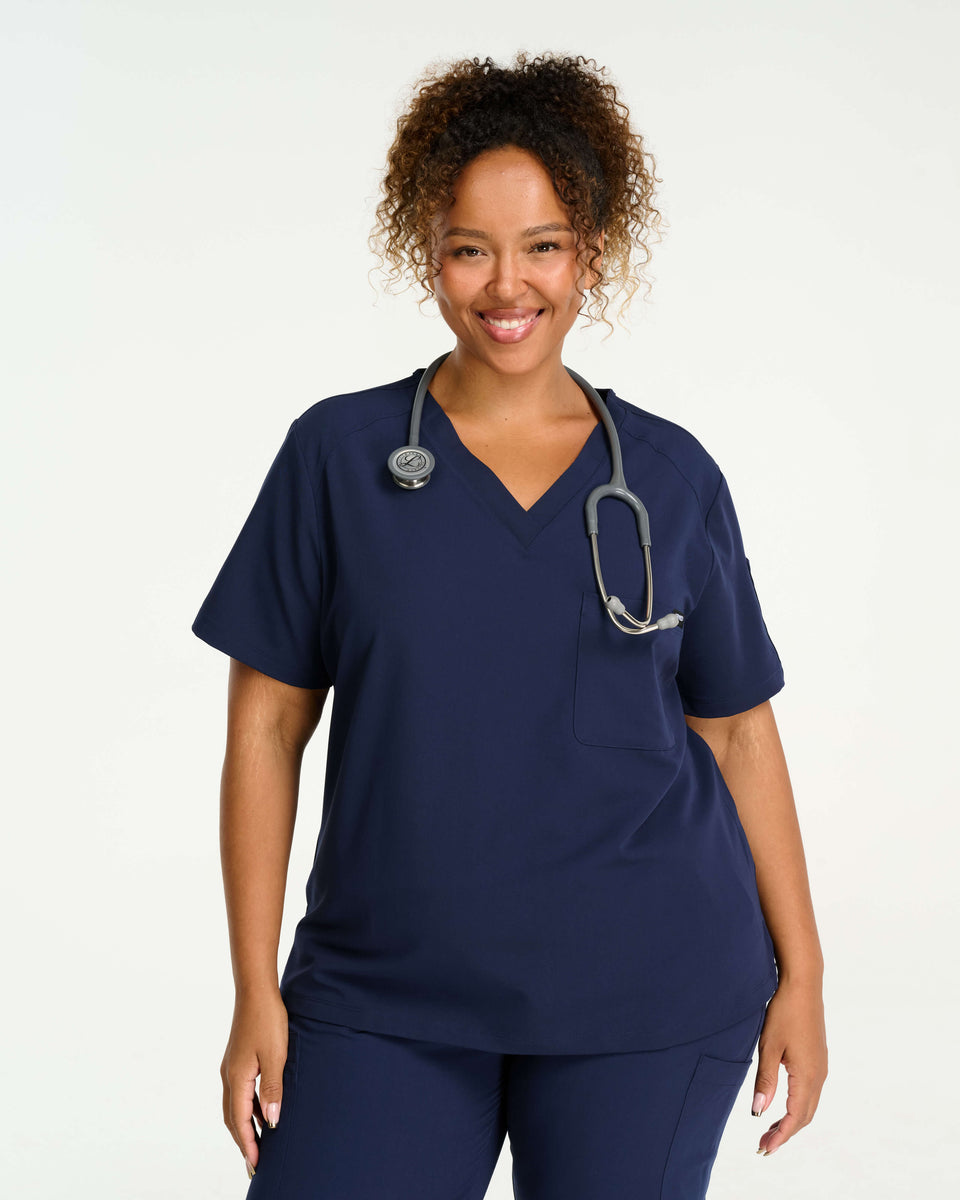 Aspire Classic V Neck Scrub Top - True Navy – Airmed Scrubs