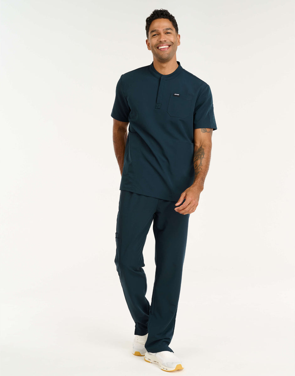 Aspire Mock Neck Scrub Top - Midnight Navy – Airmed Scrubs