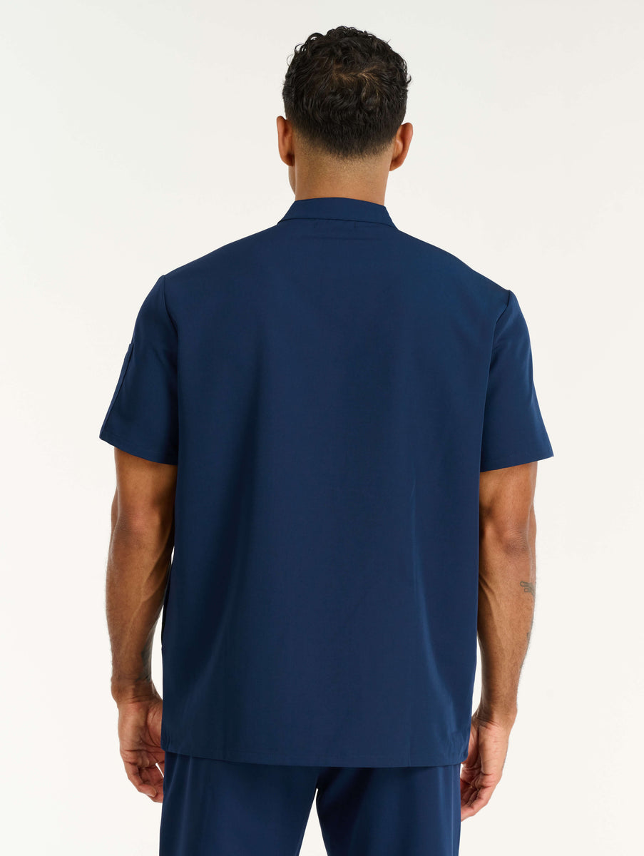 Aspire Mock Neck Scrub Top - True Navy – Airmed Scrubs