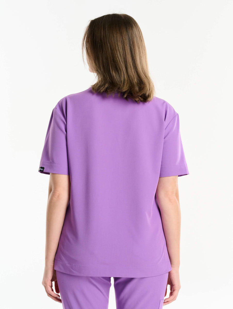 Essential Crewneck Scrub Top in Wisteria Purple | Airmed Scrubs