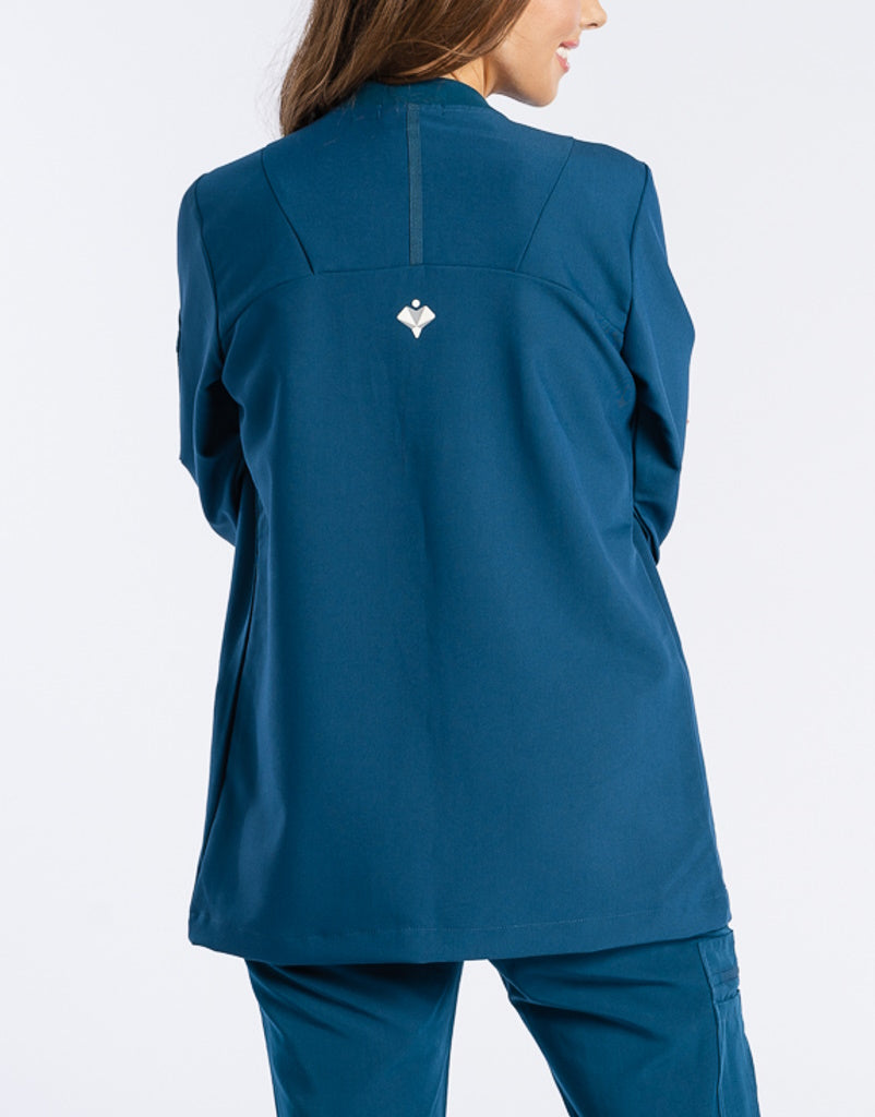 Scrub Jacket Button Up - Gibraltar Blue – Airmed Scrubs