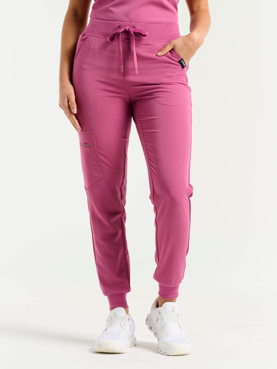 Essential Jogger Scrub Pants in Red Violet | Airmed Scrubs
