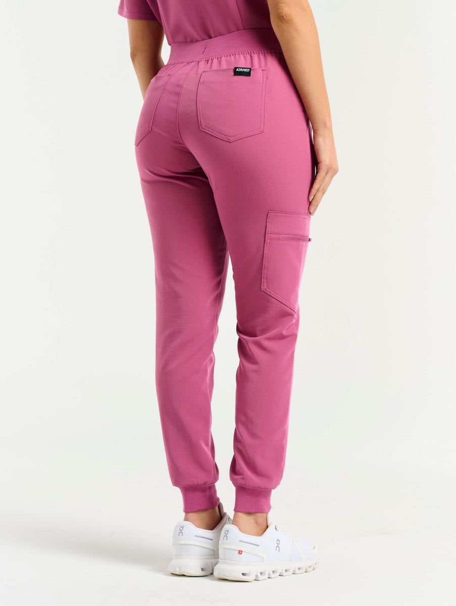 Essential Jogger Scrub Pants in Red Violet | Airmed Scrubs