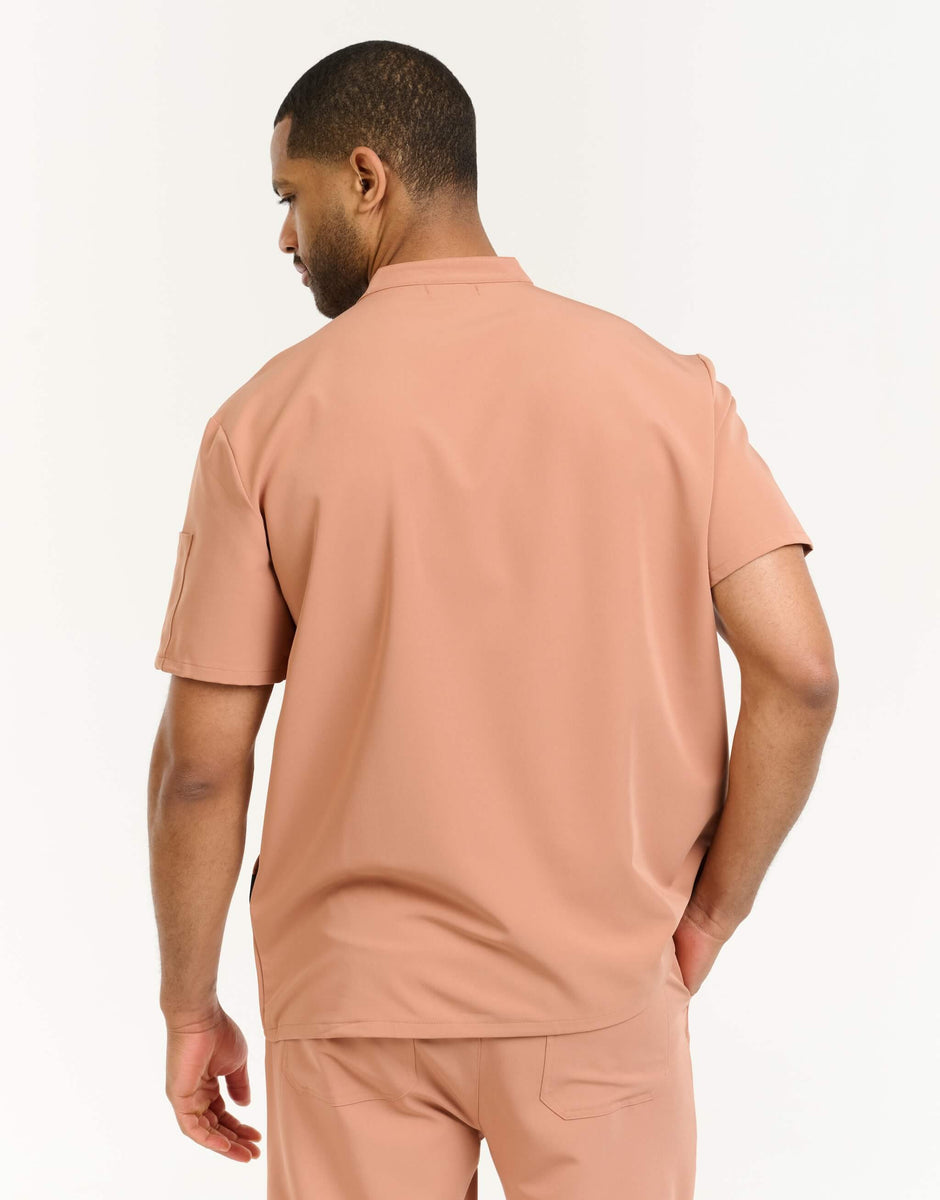Aspire Mock Neck Scrub Top in Canyon Clay – Airmed Scrubs