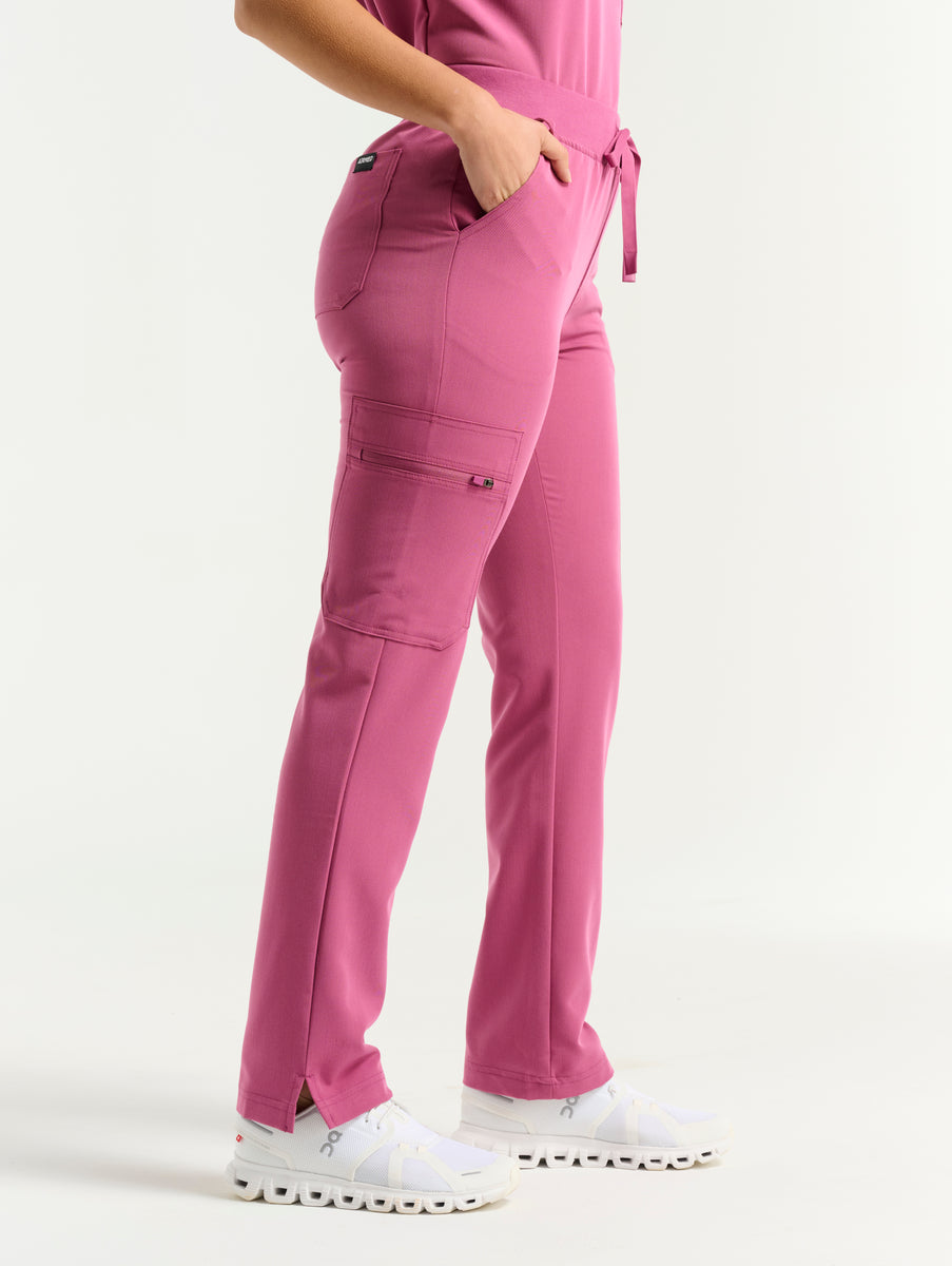 Essential Multi-Pocket Scrub Pants in Red Violet | Airmed Scrubs