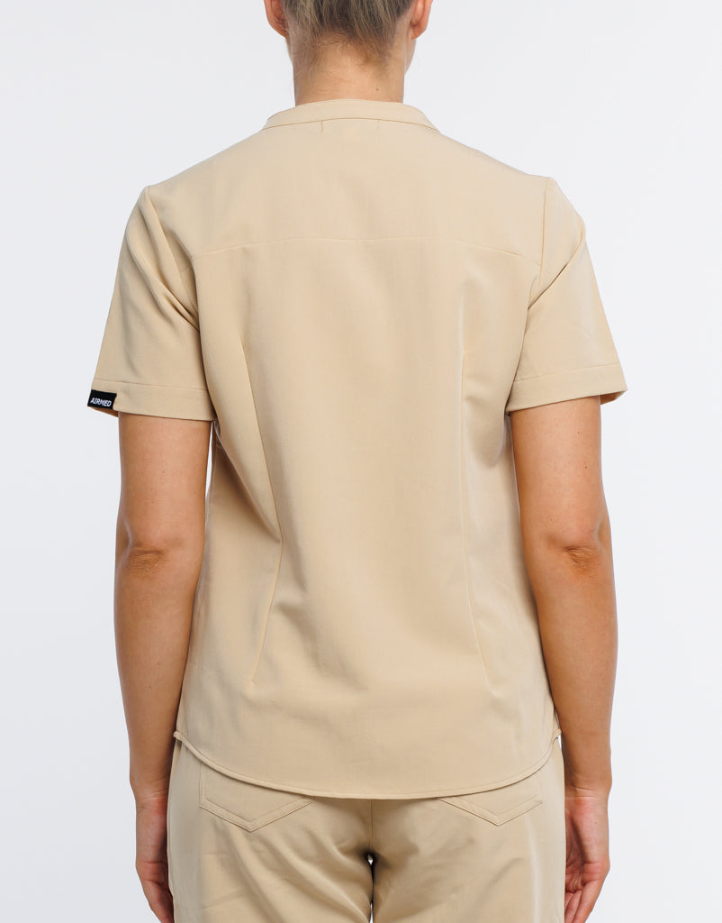 Full Button Scrub Top - Warm Sand – Airmed Scrubs