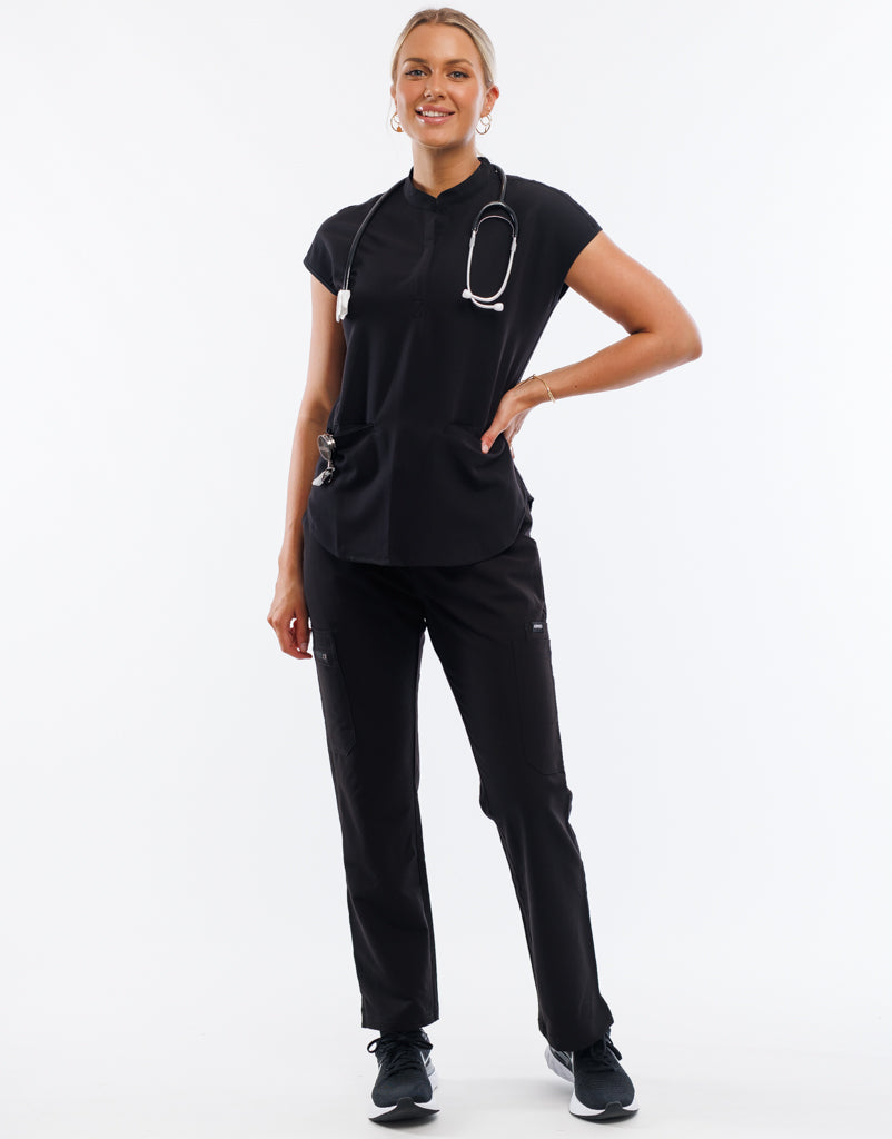 Apollo Scrub Top - Black – Airmed Scrubs